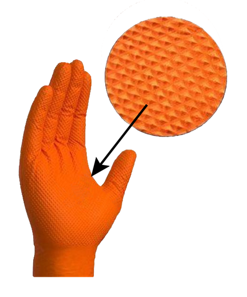 1082 8 mil Orange Nitrile Gloves w/ Textured Grip | Blue Collar Supply Co.
